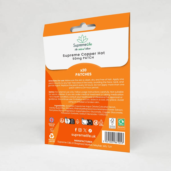 Copper Hot Patches (x20) 50mg For Relief – Supreme Life